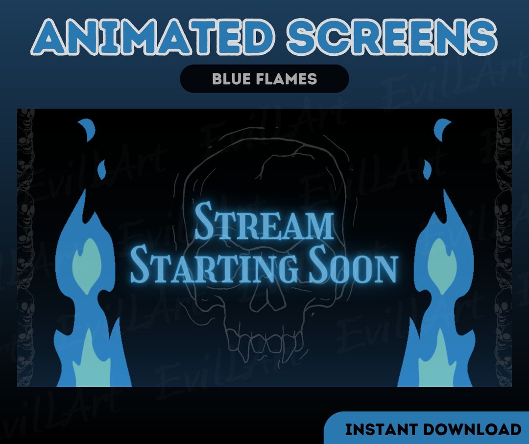 ANIMATED SCENES - Blue Flames | Stream Scenes | Twitch | Youtube | BRBS ...