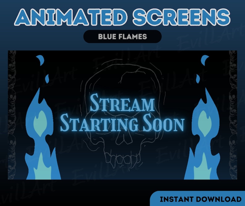 ANIMATED SCENES - Blue Flames | Stream Scenes | Twitch | Youtube | BRBS ...