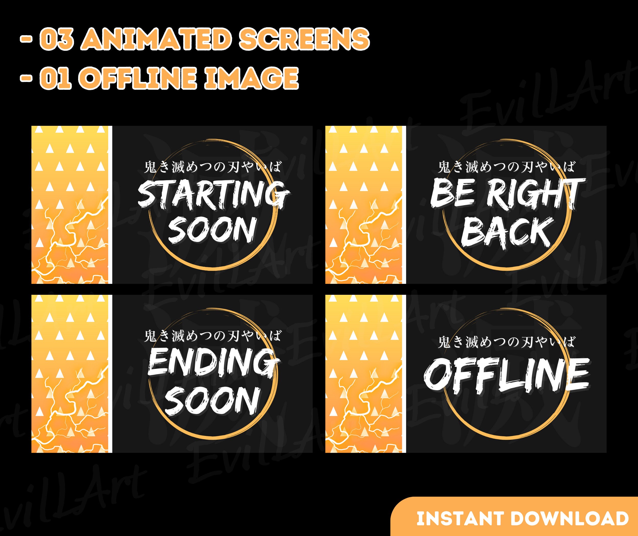 STREAM PACK - Lightning | Twitch | Youtube | Overlays | Anime | Devil ...