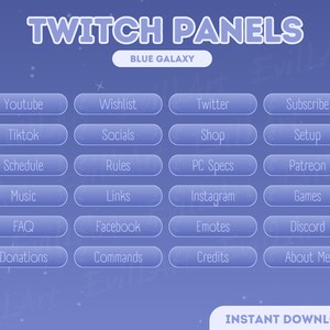 VTUBER PACK - Blue Galaxy | Animated | Overlays | Twitch | Youtube ...