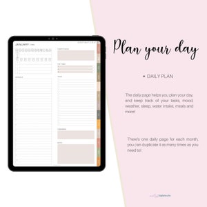 Undated Digital Planner - Earth Boho Tones - Hyperlinked PDF Digital ...