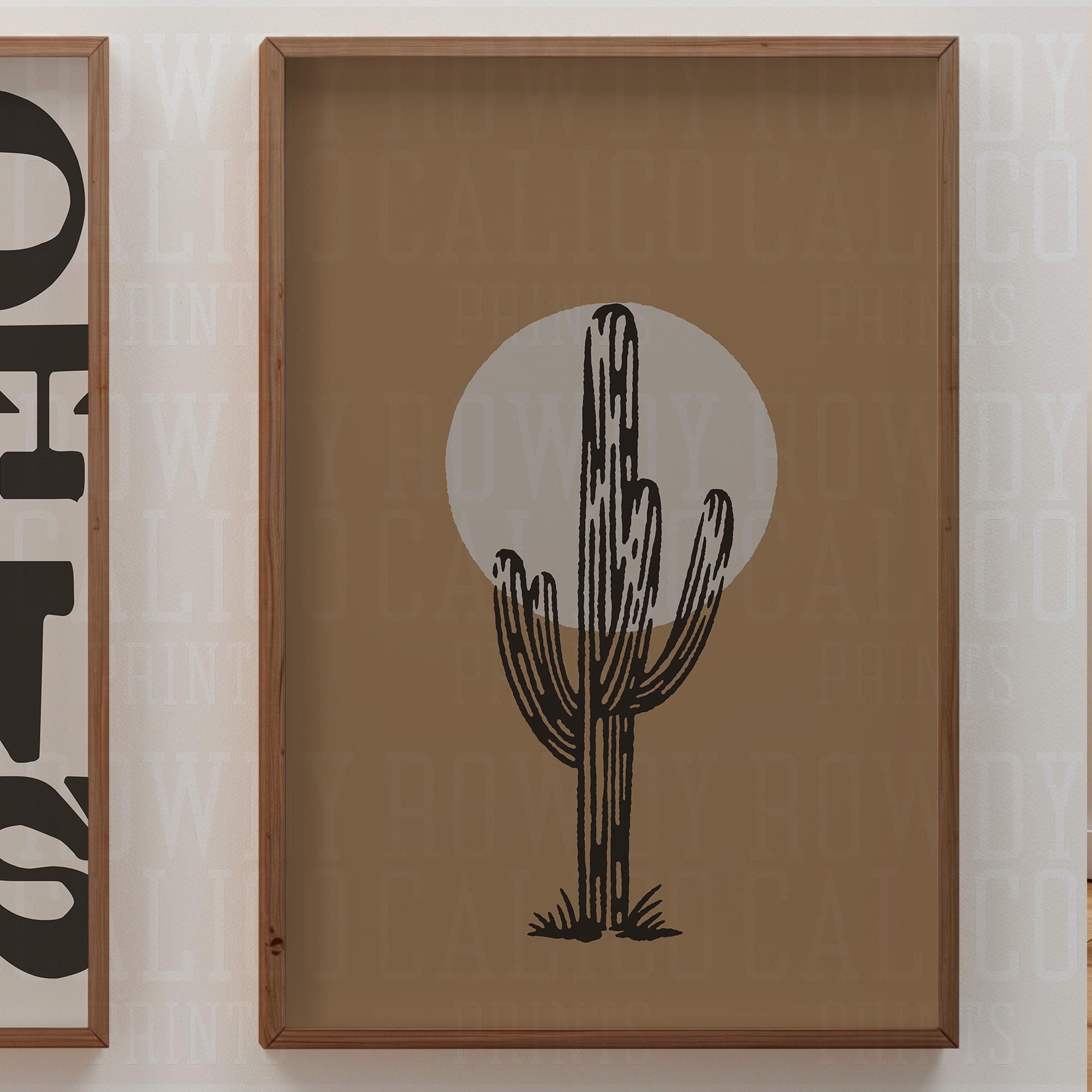 Old West Sunsets Cactus Western Cowgirl Neutral Colors Minimalist ...