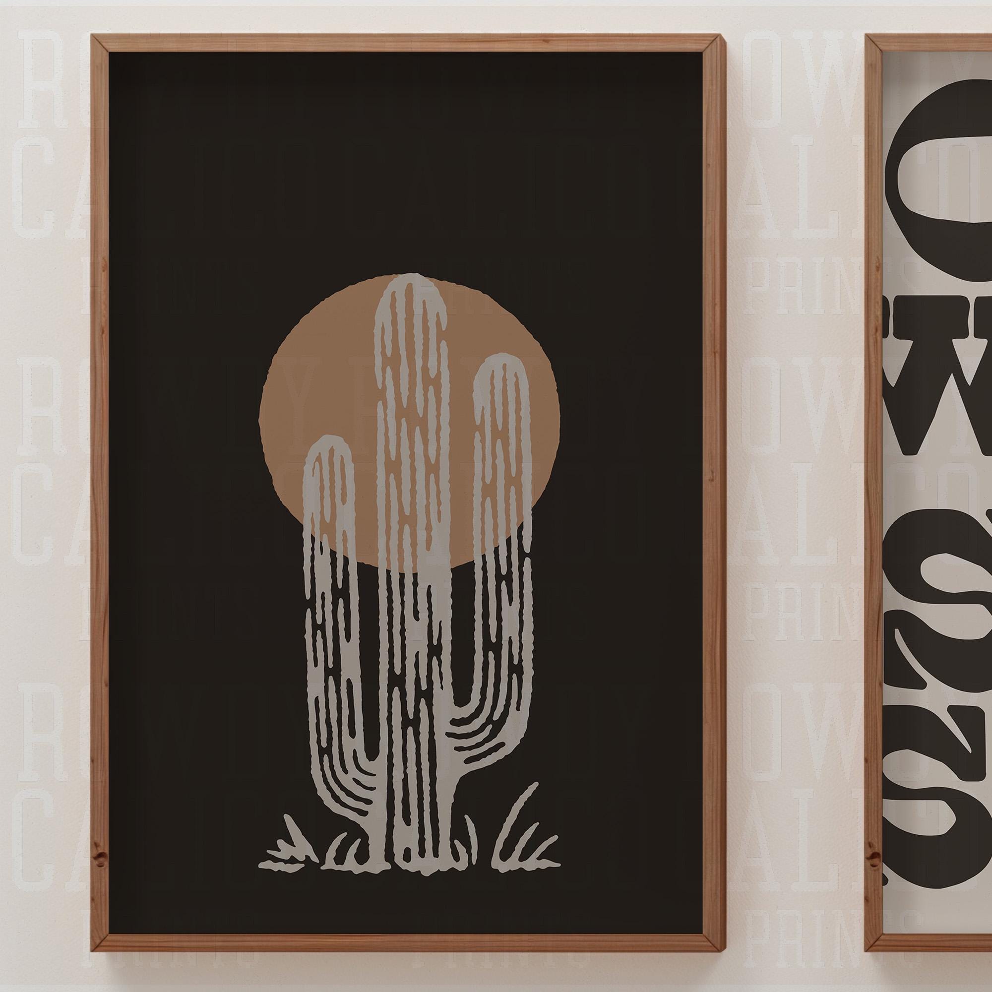 Old West Sunsets Cactus Western Cowgirl Neutral Colors Minimalist ...