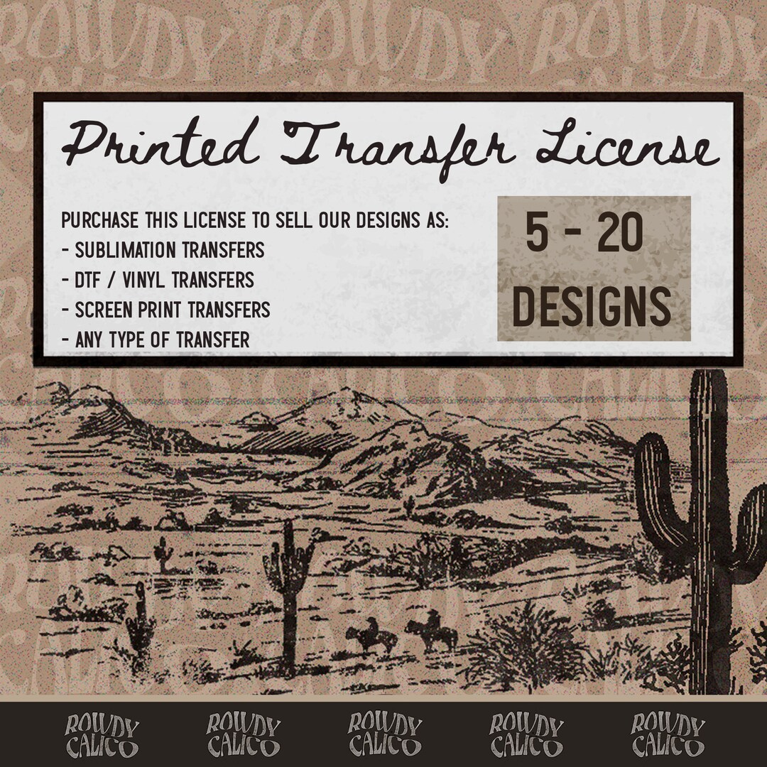 Printed Sublimation, DTF, Vinyl or Screen Print Transfer 5 to 20 Design ...