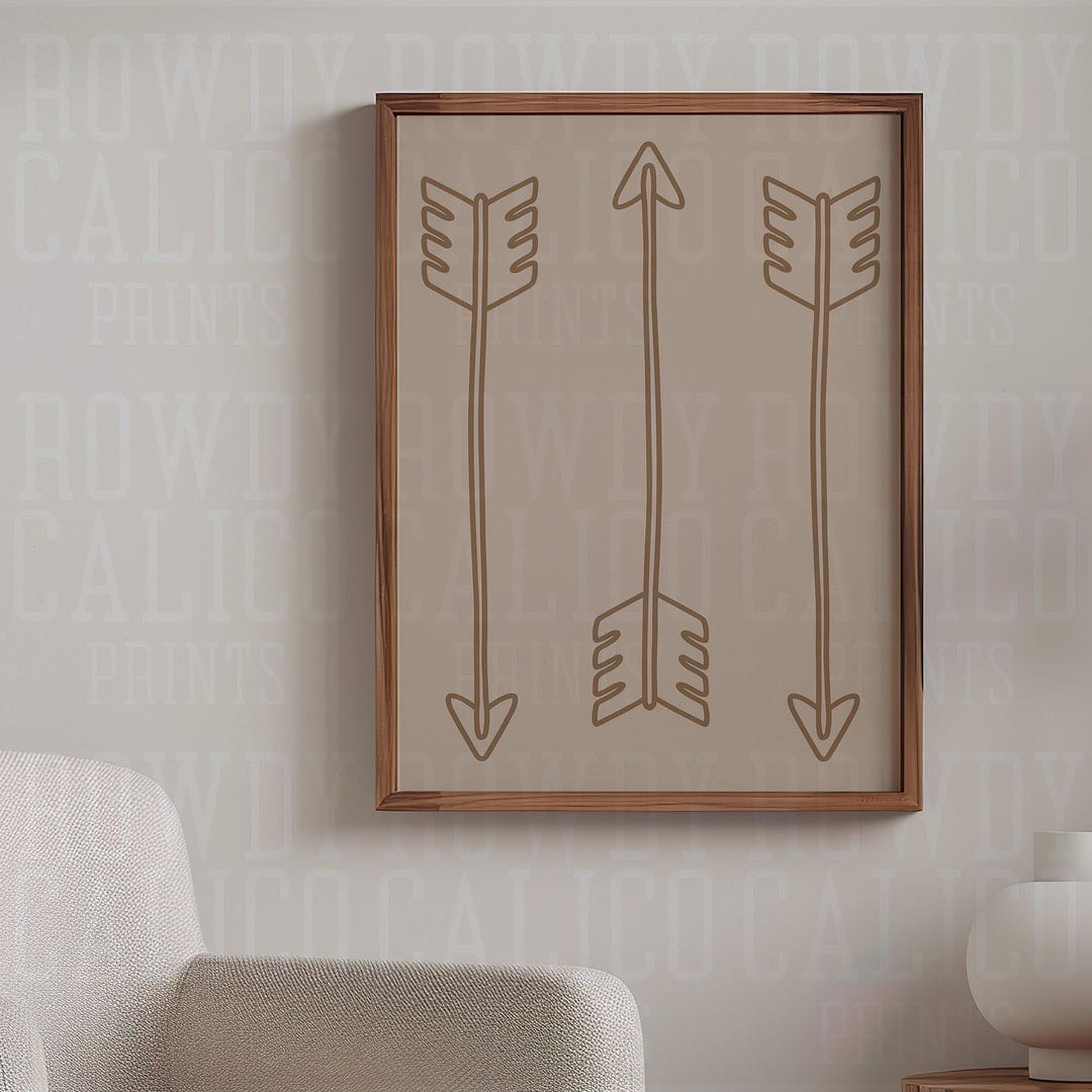 Western Arrows Cowboy Cowgirl Prints Minimalist Tan Trendy Wall Art ...