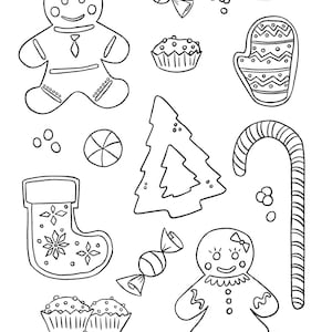 Printable Christmas Cookie Coloring Page - Etsy