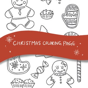 Printable Christmas Cookie Coloring Page - Etsy