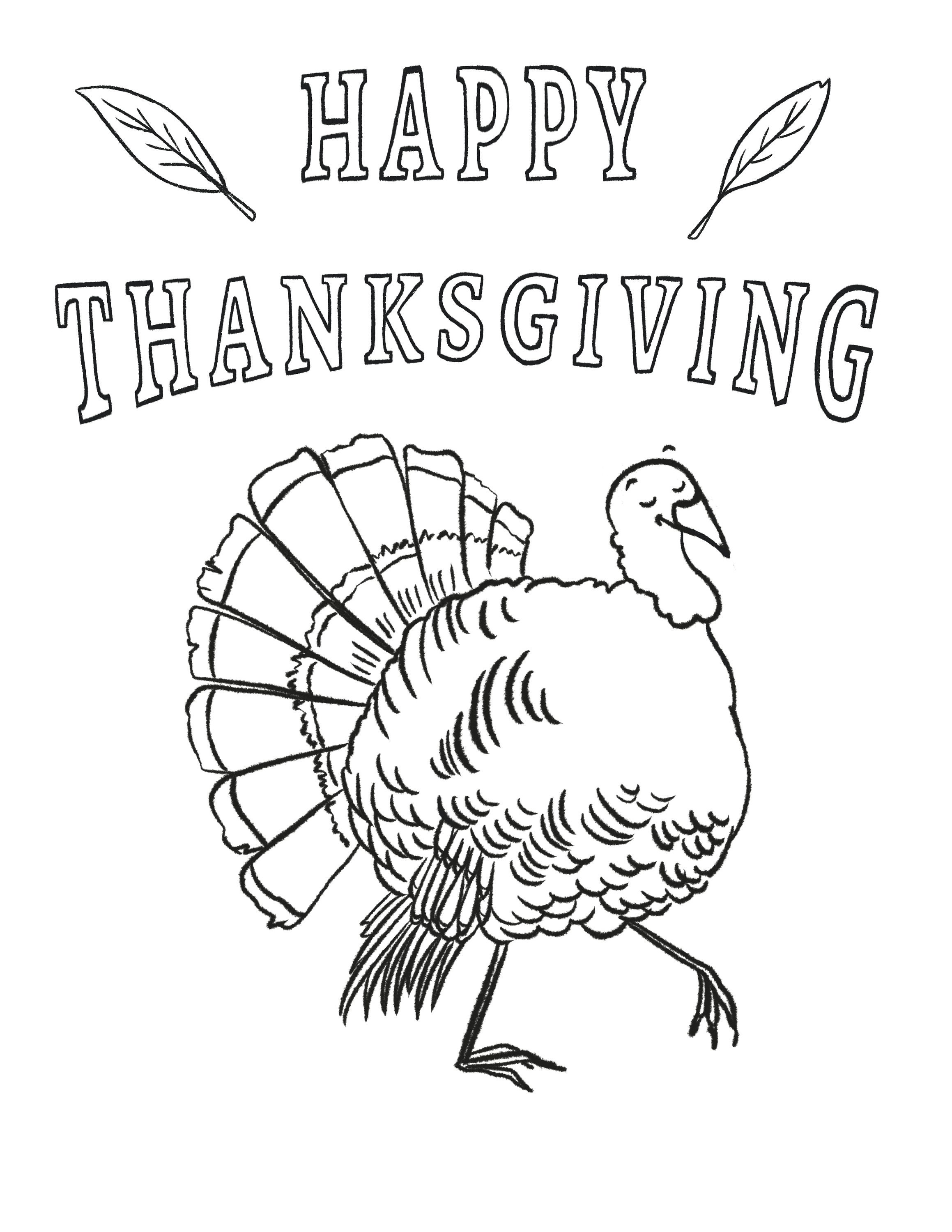 Printable Thanksgiving Turkey Coloring Page - Etsy