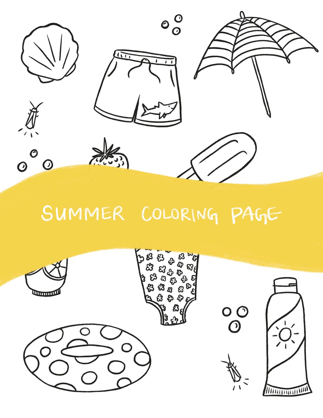 Printable Summer Coloring Page - Etsy