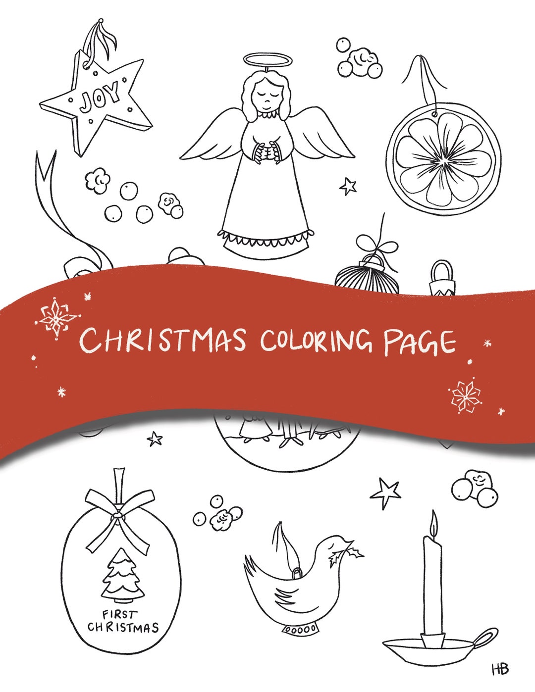Printable Christmas Ornament Coloring Page - Etsy