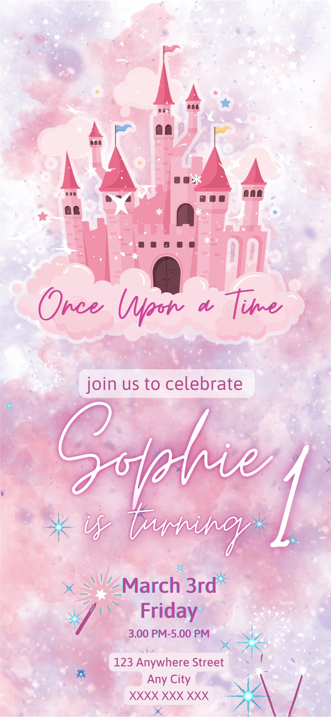 Disney Princess Birthday Video Invitation, Mobile Princess Invitation ...