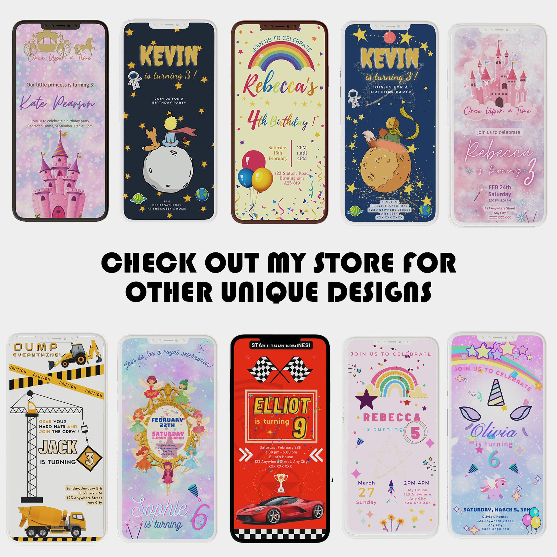 Disney Princess Birthday Video Invitation, Mobile Princess Invitation ...