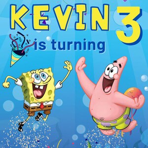 Spongebob Birthday Video Invitation, Spongebob Birthday Template, Kids ...