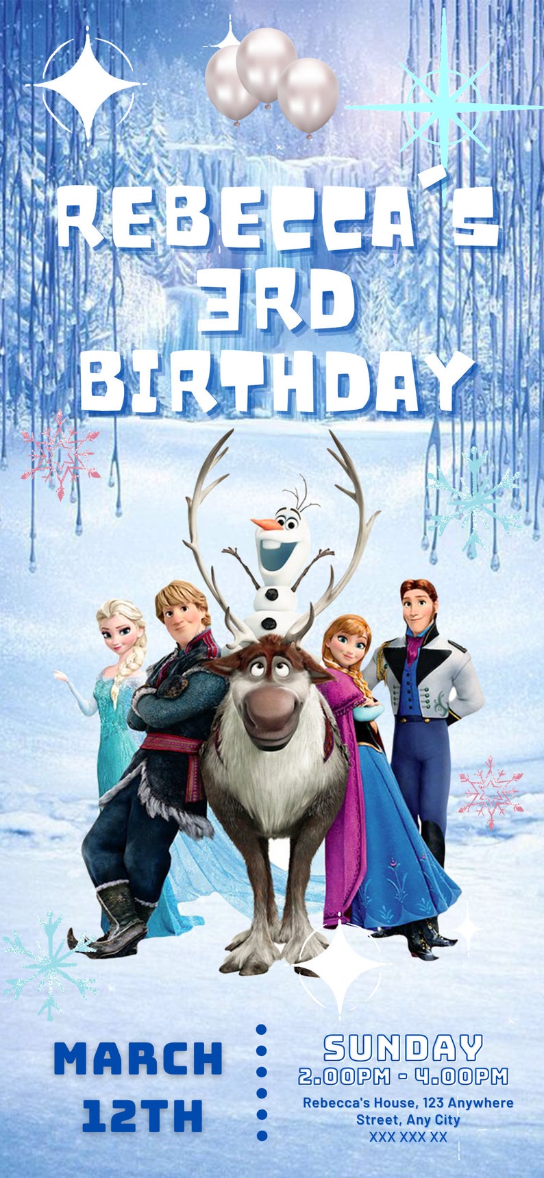 Animated Frozen Birthday Party Video Invitation (digital Evite) - Etsy