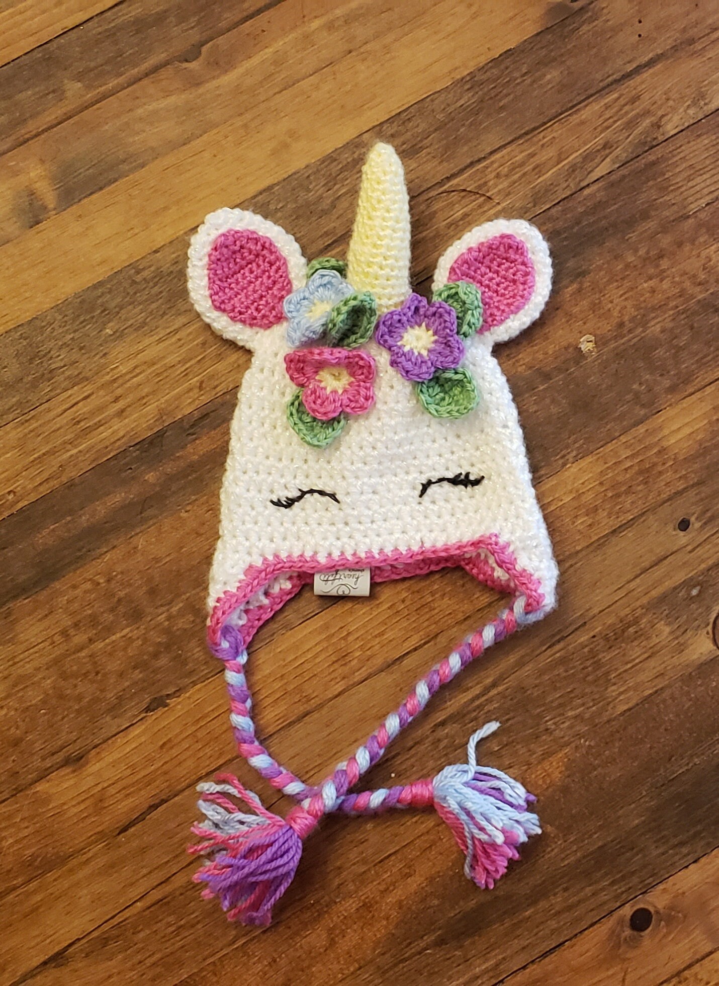 Unicorn Hat, Earflaps, Flowers, Sparkly White, Winter Hat, Magical - Etsy