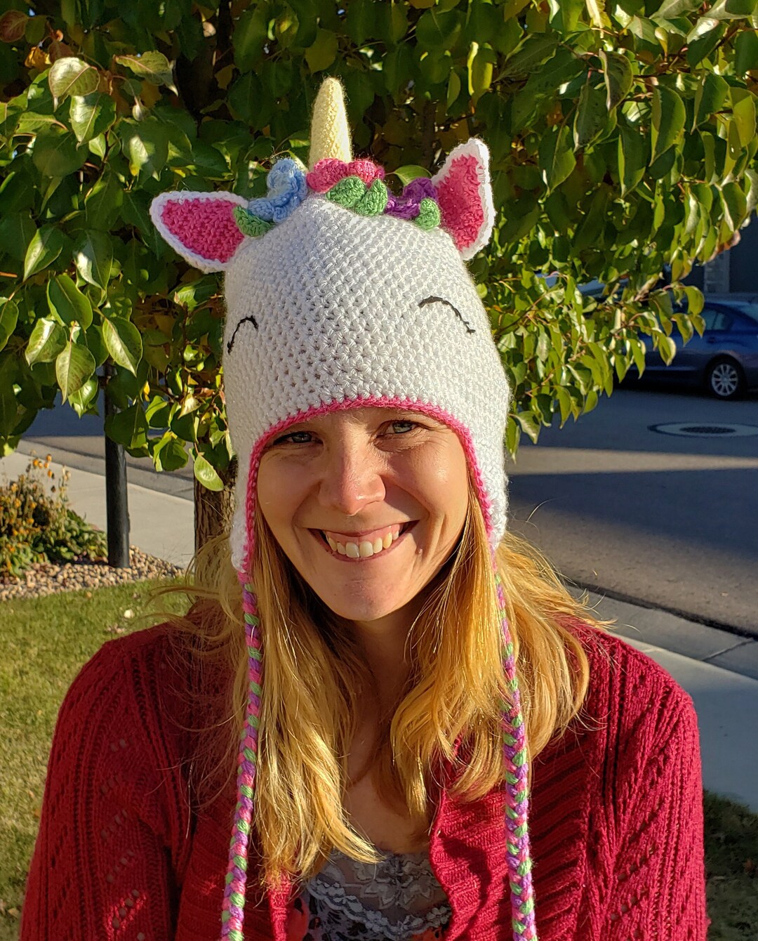 Unicorn Hat, Earflaps, Flowers, Sparkly White, Winter Hat, Magical - Etsy