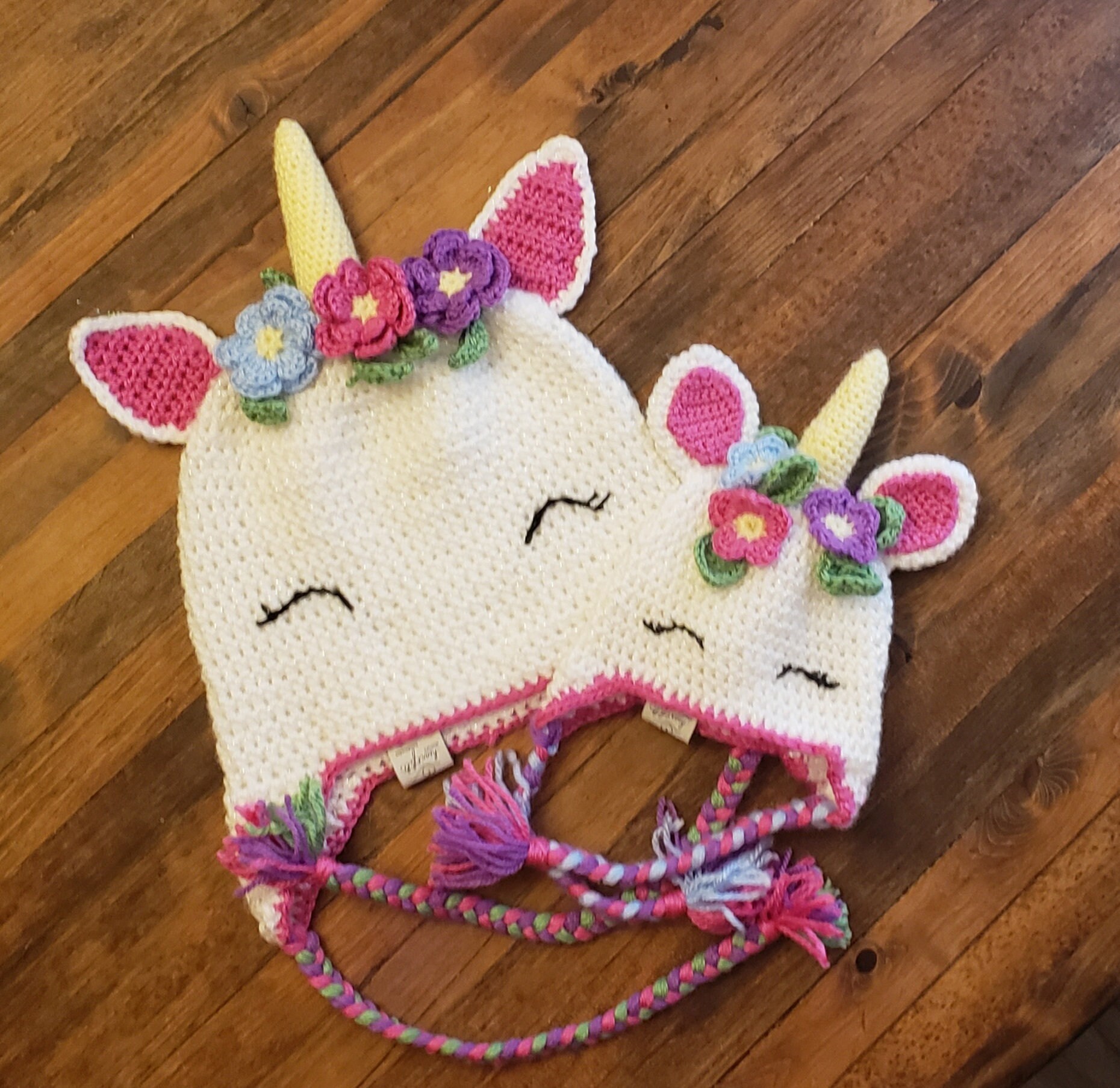 Unicorn Hat, Earflaps, Flowers, Sparkly White, Winter Hat, Magical - Etsy