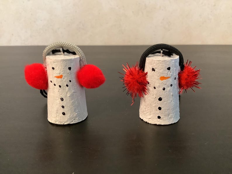 Cork Snowman Christmas Ornament - Etsy
