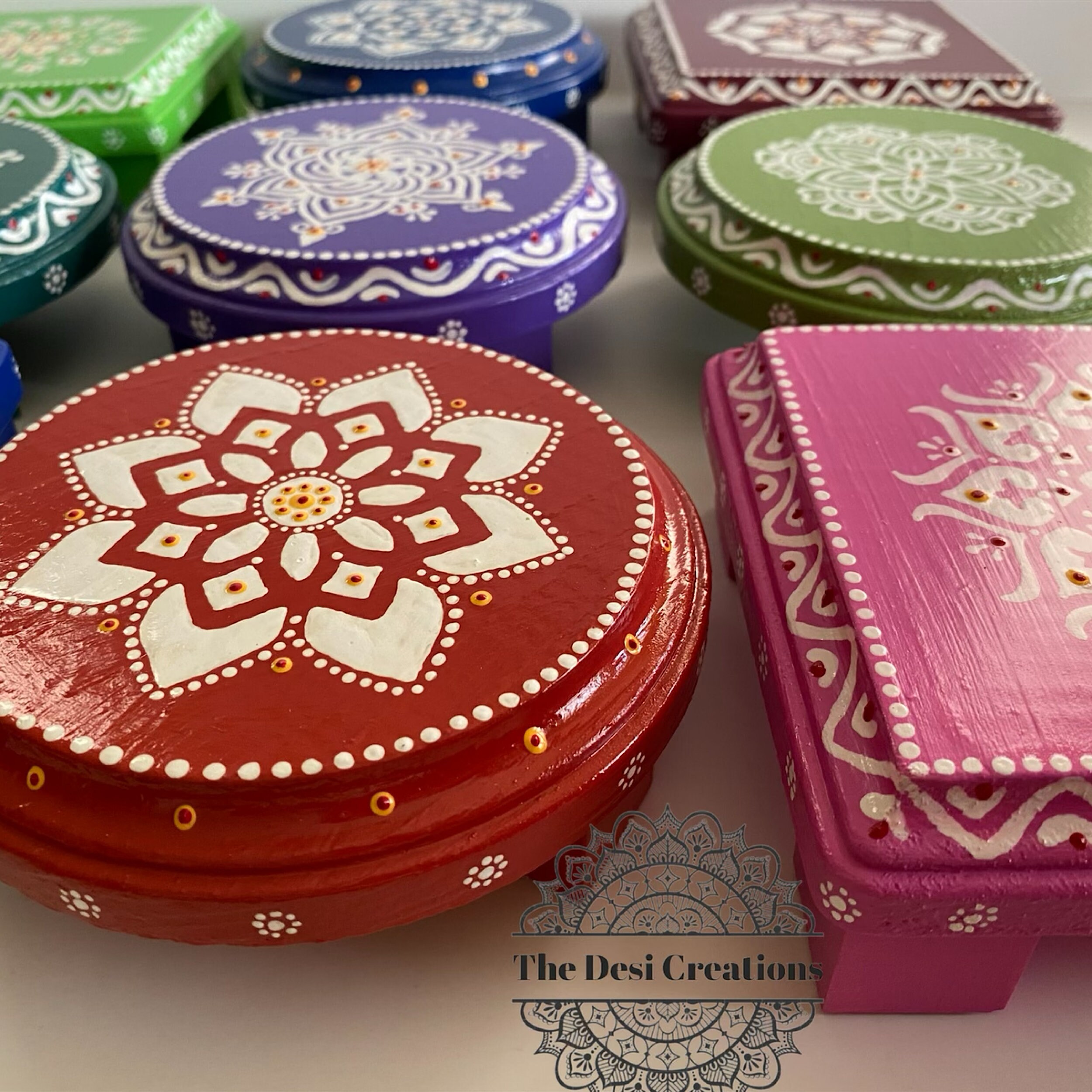 Mini 5inx5in peeta/chowki/table/palagai/stool for Pooja Room or a ...