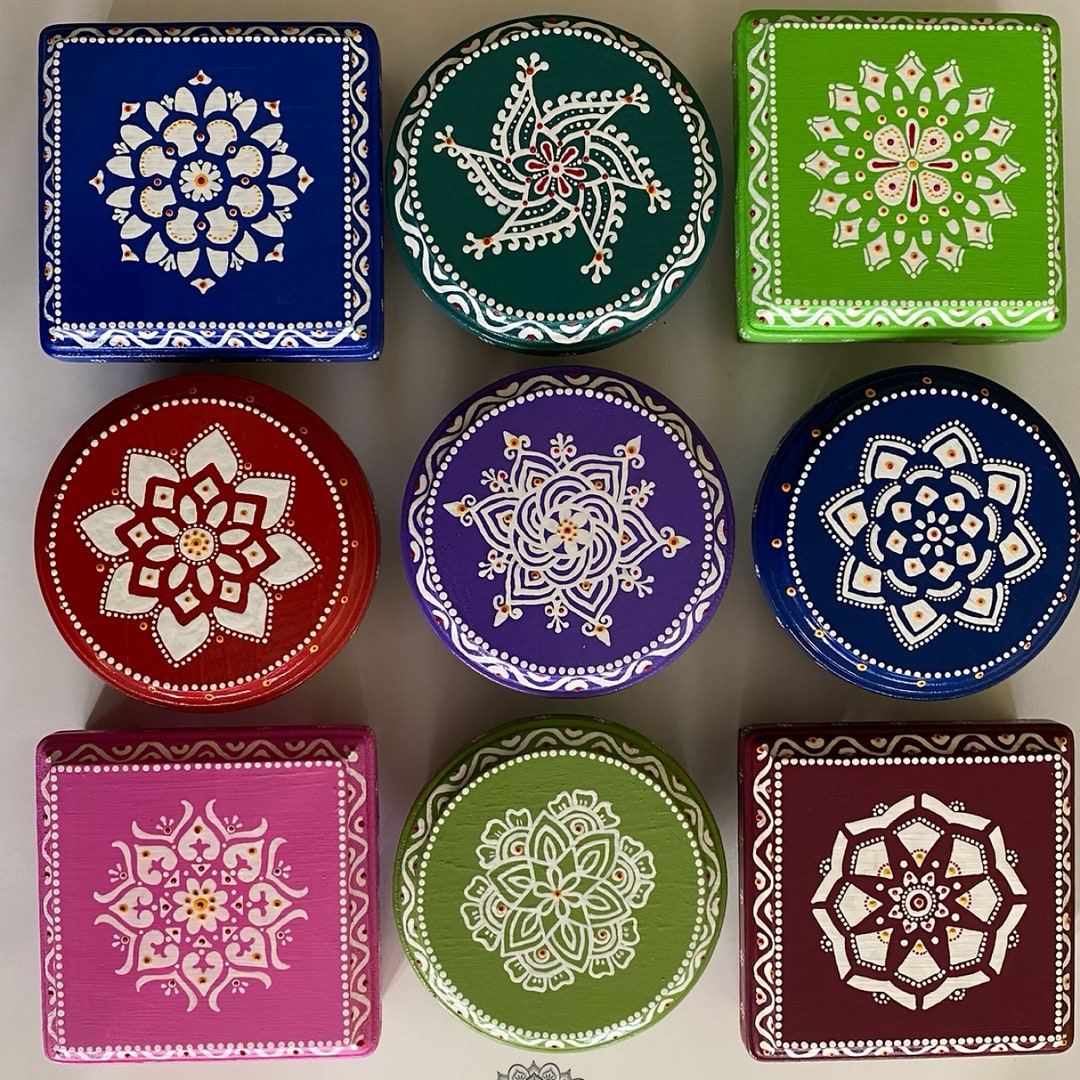 Mini 5inx5in peeta/chowki/table/palagai/stool for Pooja Room or a ...