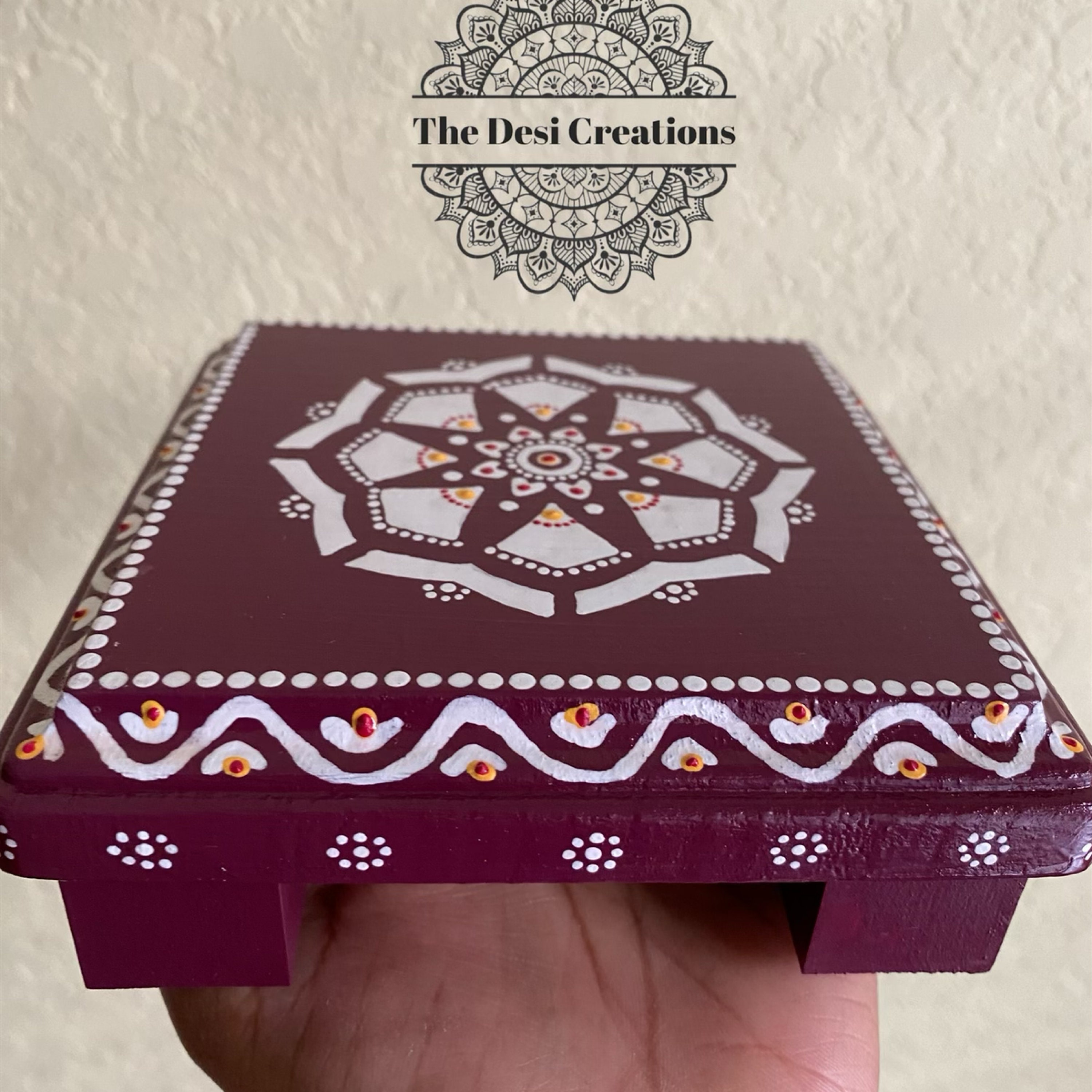 Mini 5inx5in peeta/chowki/table/palagai/stool for Pooja Room or a ...