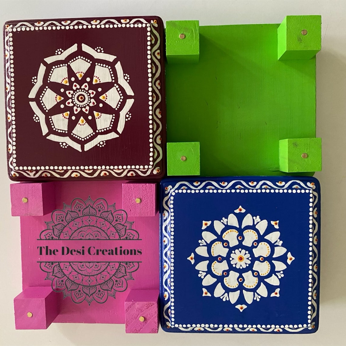 Mini 5inx5in peeta/chowki/table/palagai/stool for Pooja Room or a ...