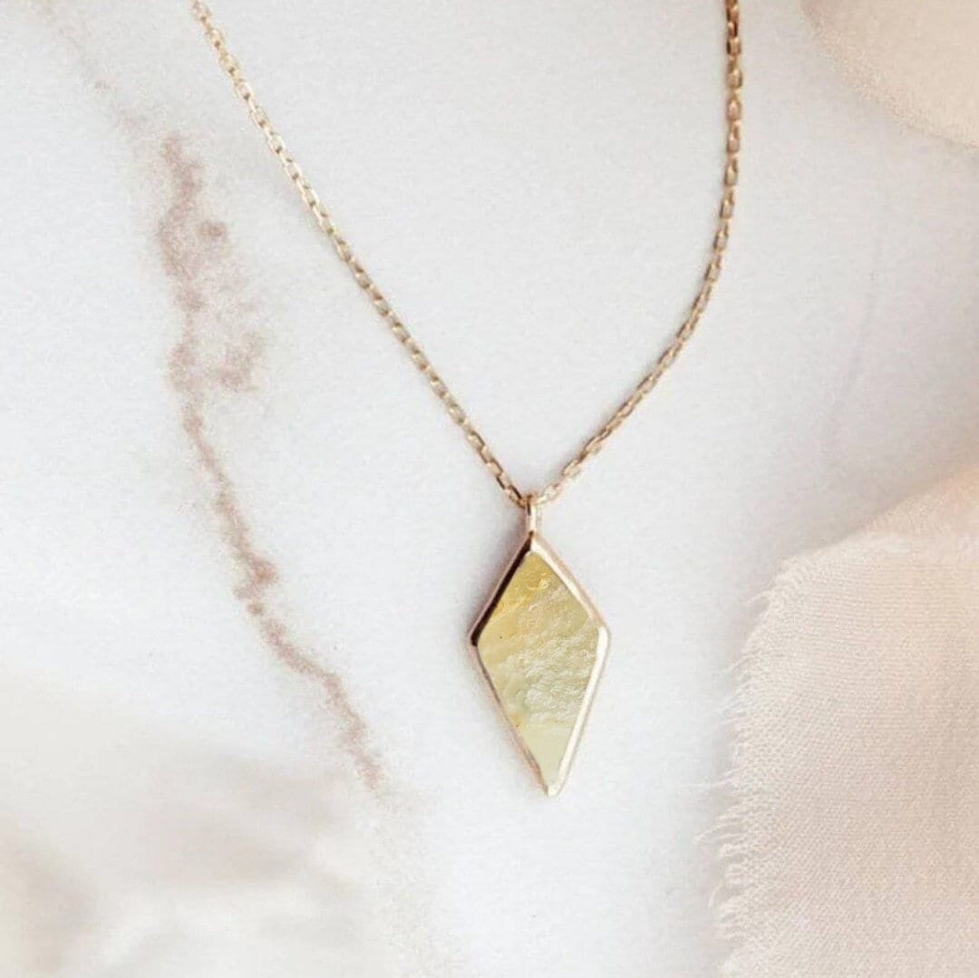 Libyan Desert Glass Pendant Silver Jewelry Libyan Glass Necklace, Real ...