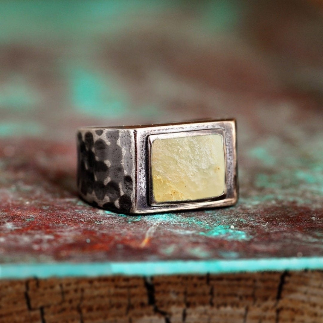 Libyan Desert Glass Ring Silver Jewelry Libyan Glass Ring - Etsy