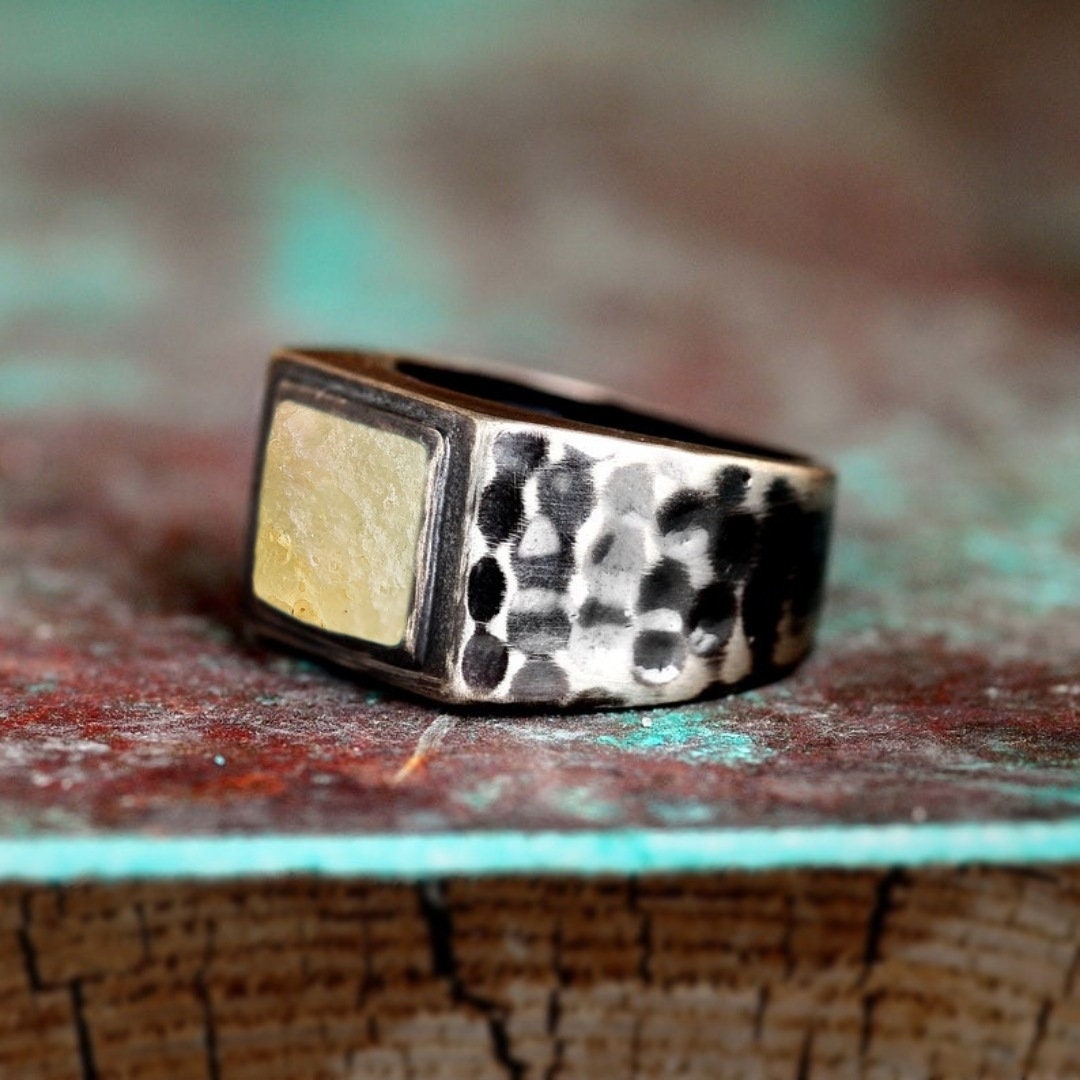 Libyan Desert Glass Ring Silver Jewelry Libyan Glass Ring - Etsy