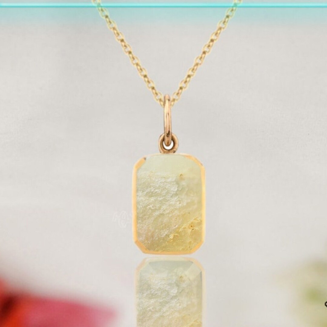Libyan Desert Glass Pendant Silver Jewelry Libyan Glass Necklace, Real ...