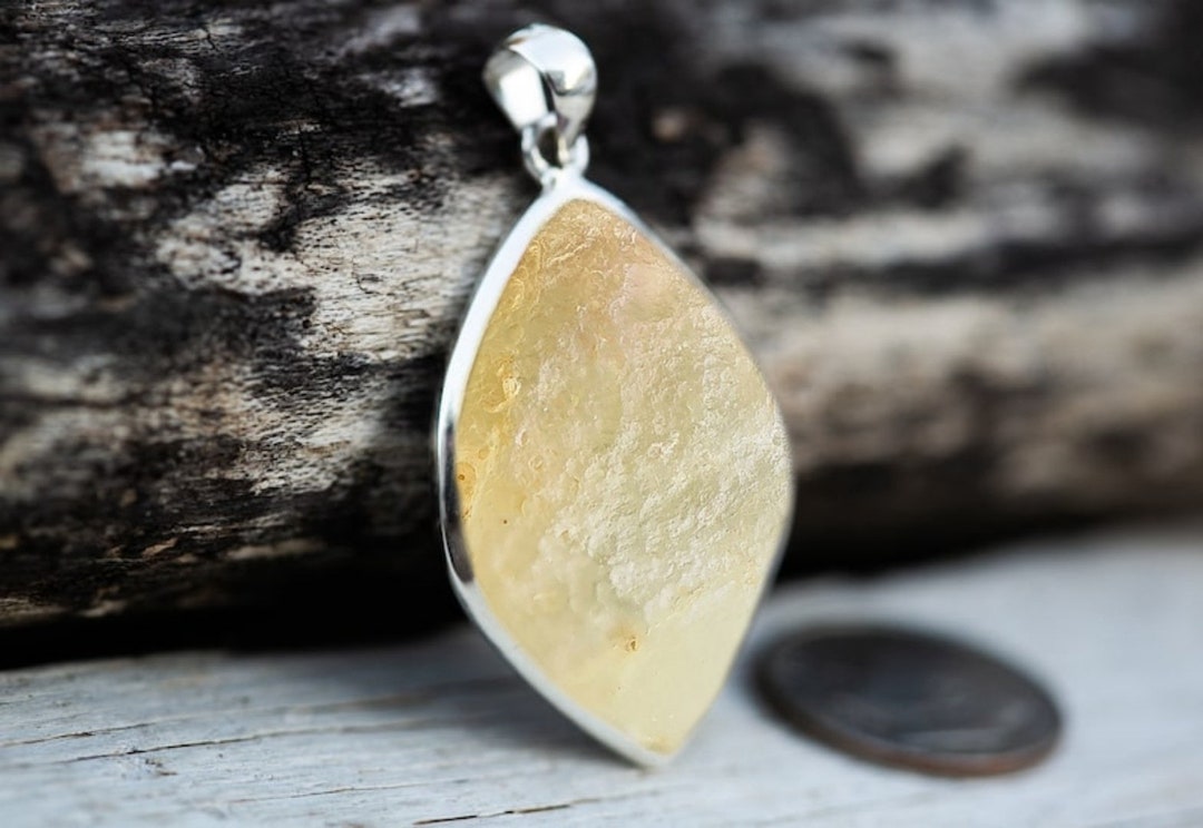 Libyan Desert Glass Pendant Silver Jewelry Libyan Glass - Etsy