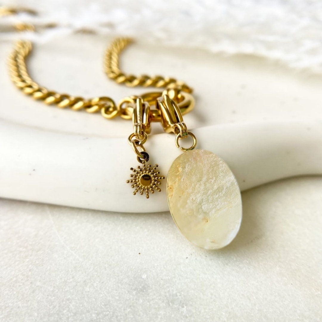 Libyan Desert Glass Pendant Silver Jewelry Libyan Glass Necklace, Real ...