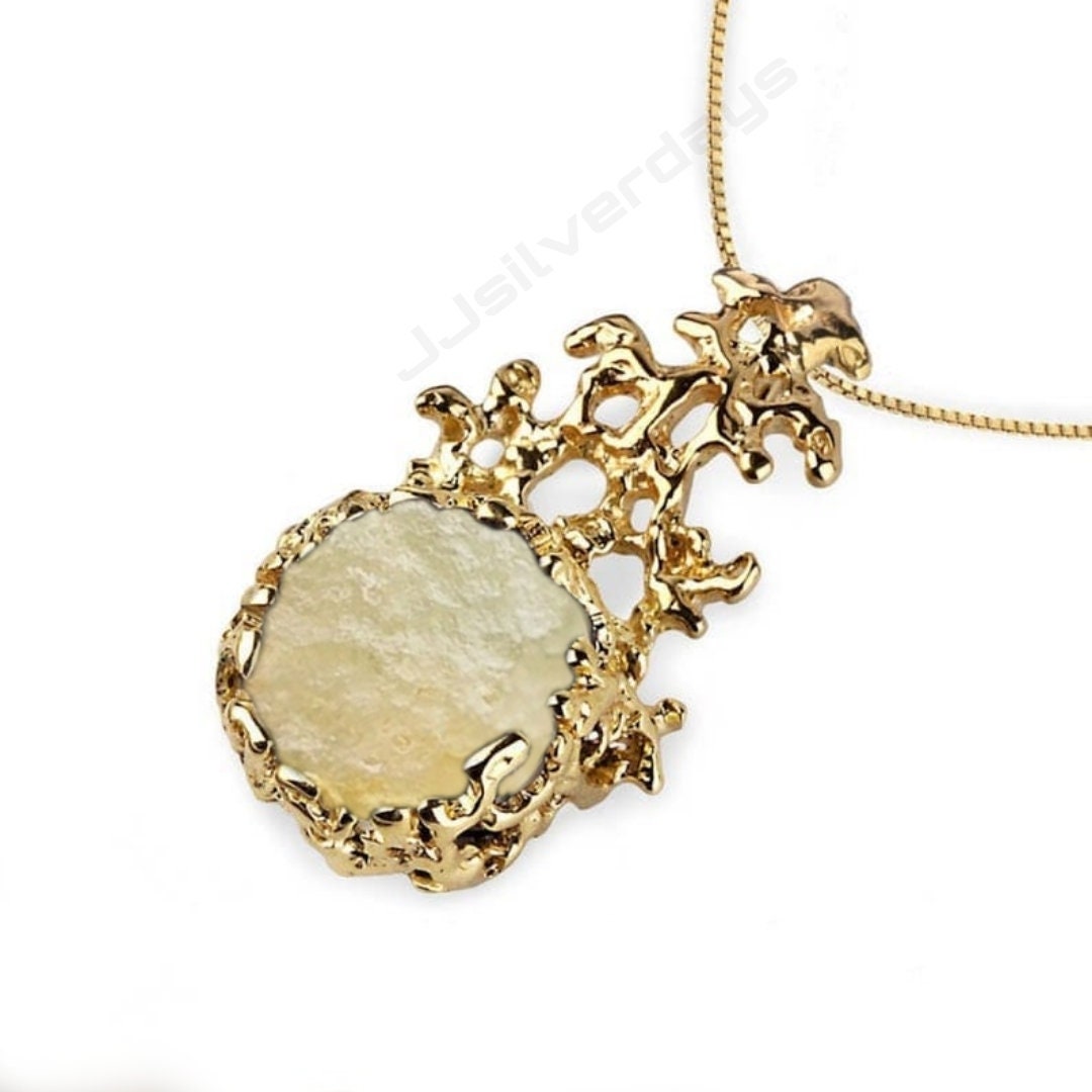 Libyan Desert Glass Pendant Silver Jewelry Libyan Glass Necklace, Real ...