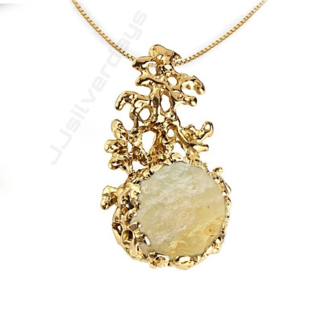 Libyan Desert Glass Pendant Silver Jewelry Libyan Glass Necklace, Real ...