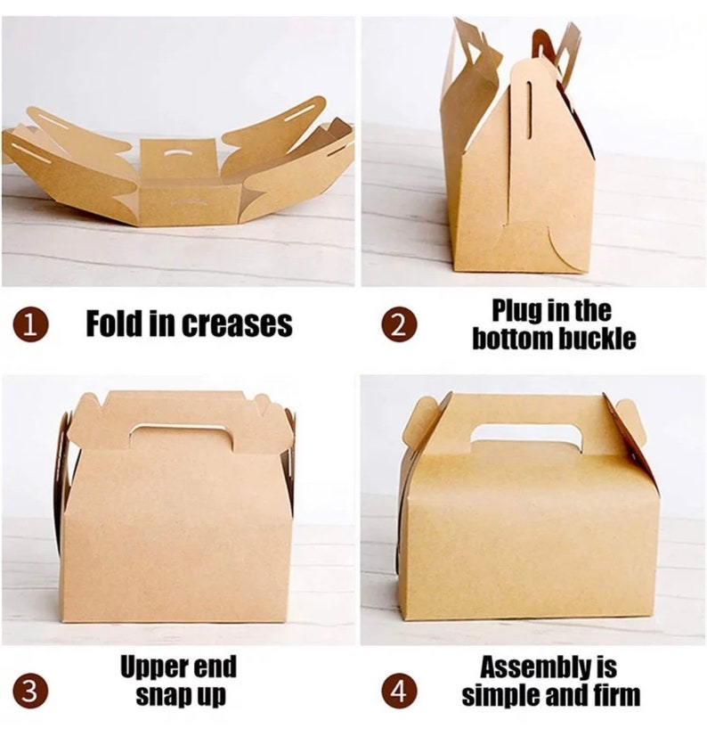 Gable Boxes| 6 X 3.5 X 3.5 |white and Brown| Set of 12 - Etsy