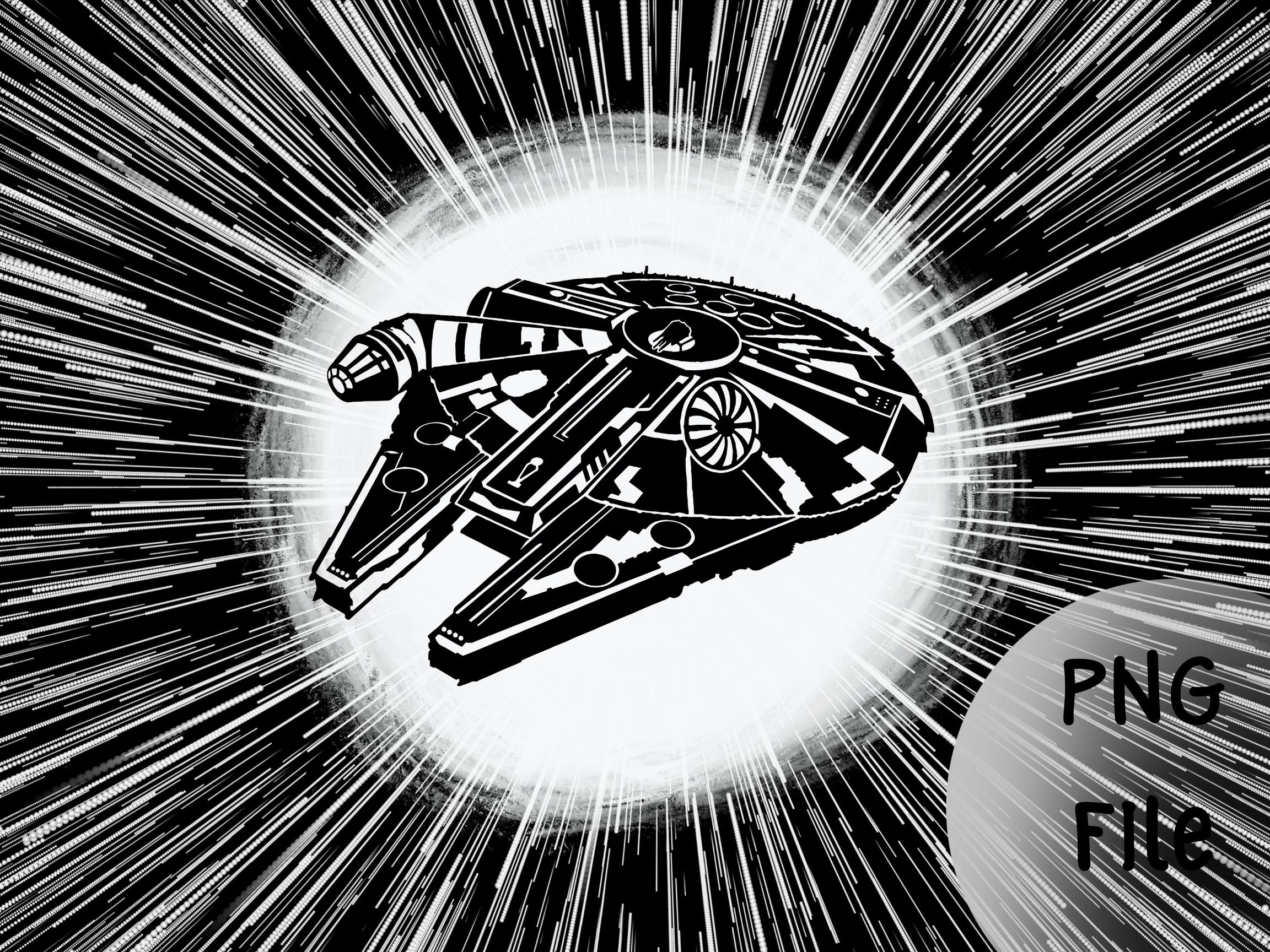 Star Wars Millennium Falcon PNG SVG - Etsy