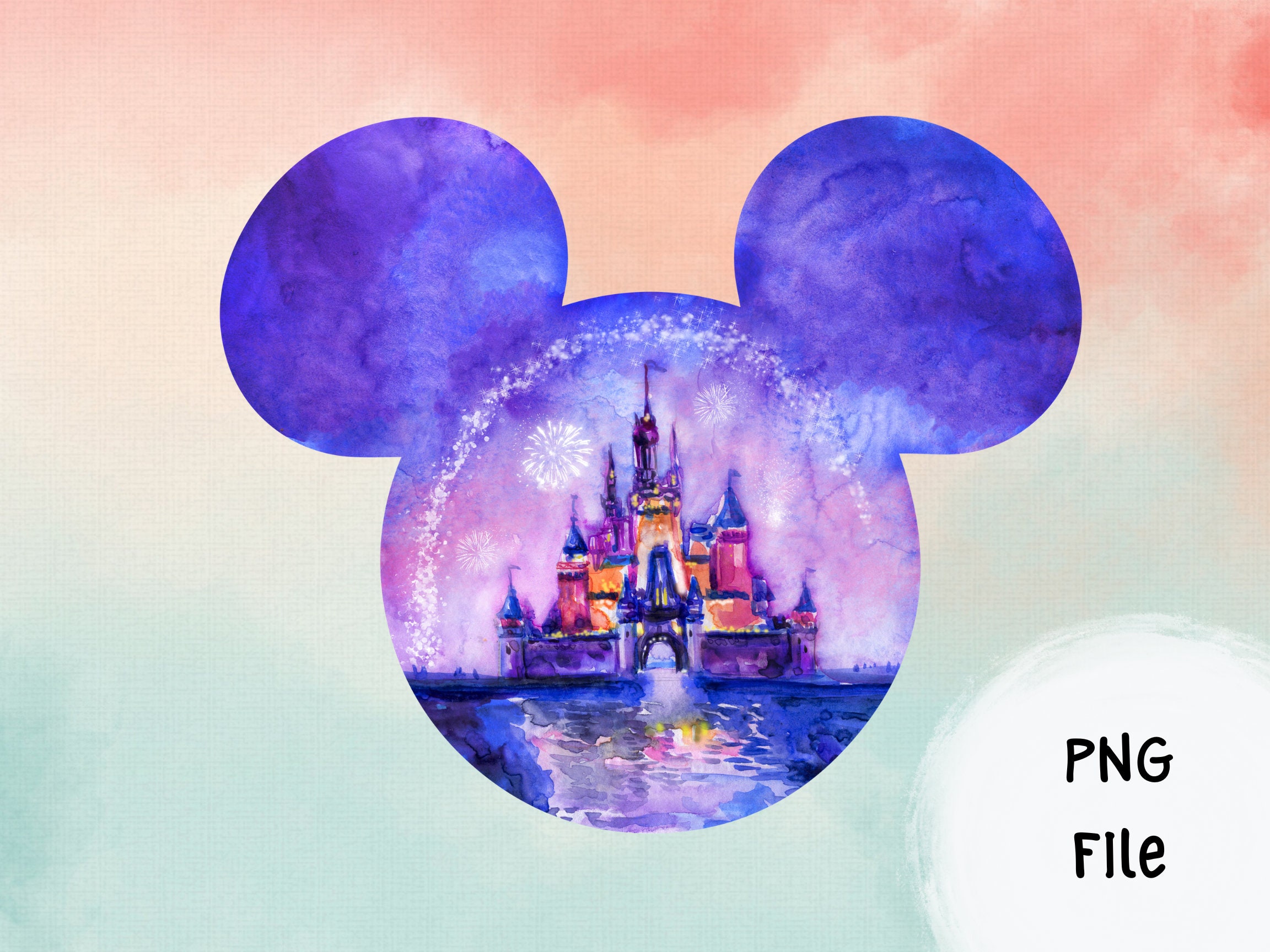 Mickey Castle PNG - Etsy