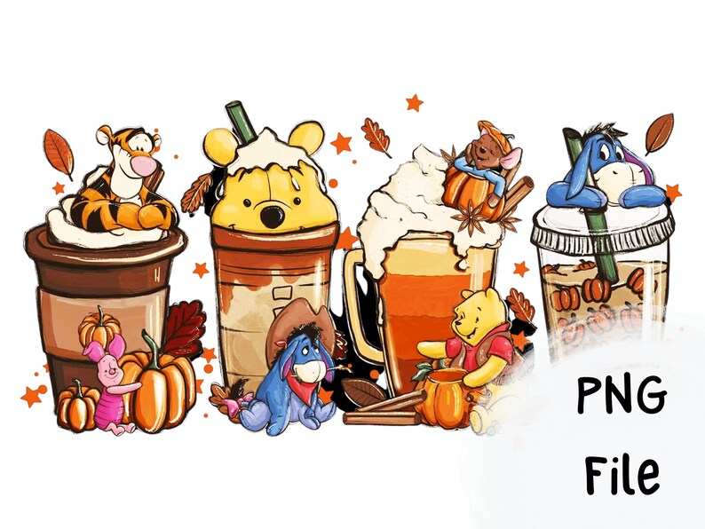 Fall Winnie the Pooh PNG - Etsy