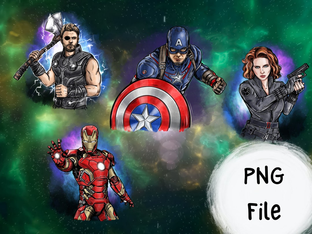 Marvel Character PNG and Digital Files - Etsy