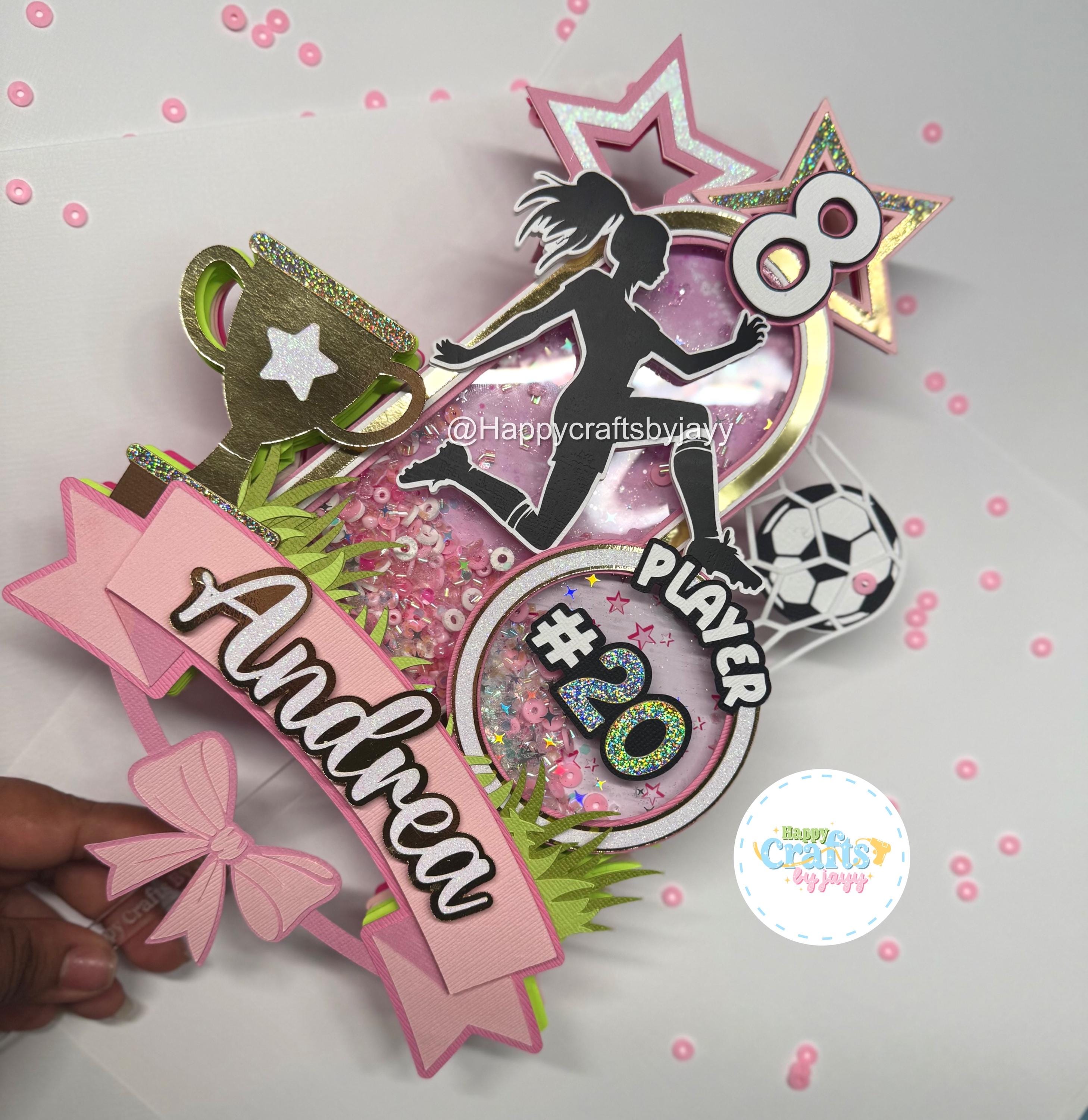 Girl Soccer Cake Topper, Girl Soccer Birthday Decor, Girl Soccer Player ...