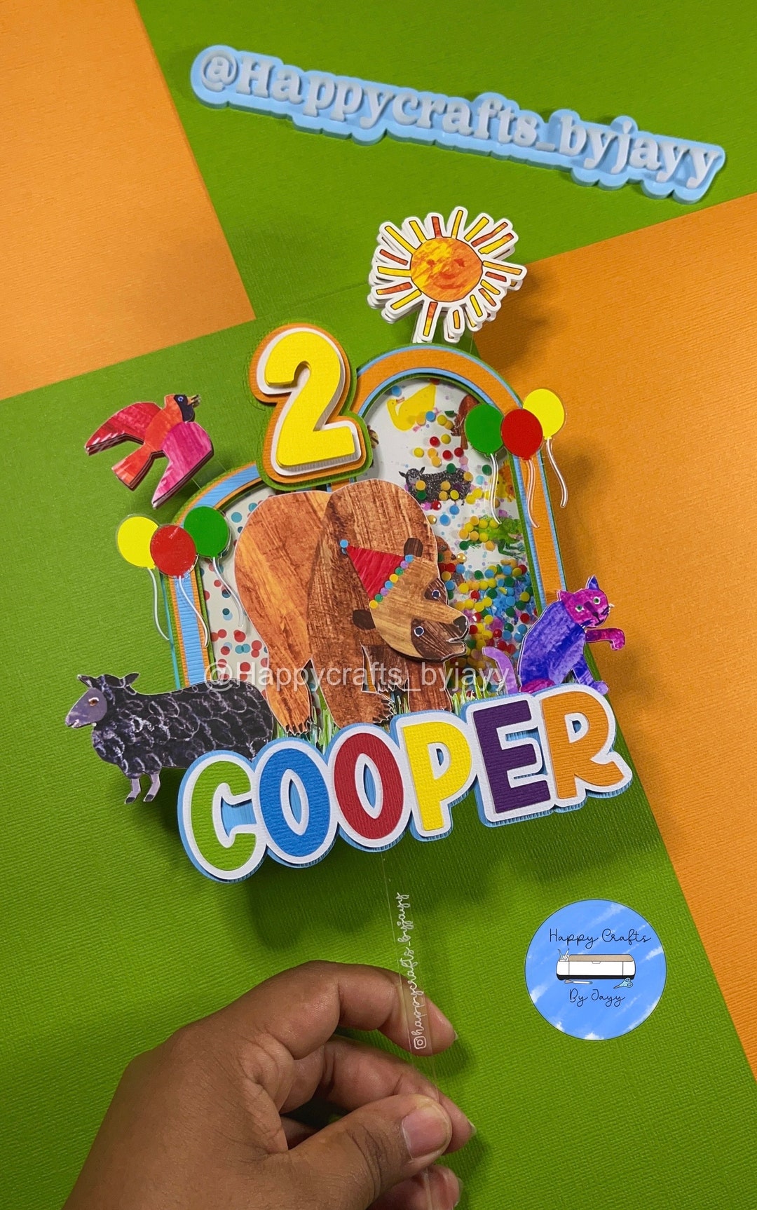 Brown Bear Cake Topper, Brown Bear Theme Cake Topper, Brown Bear ...