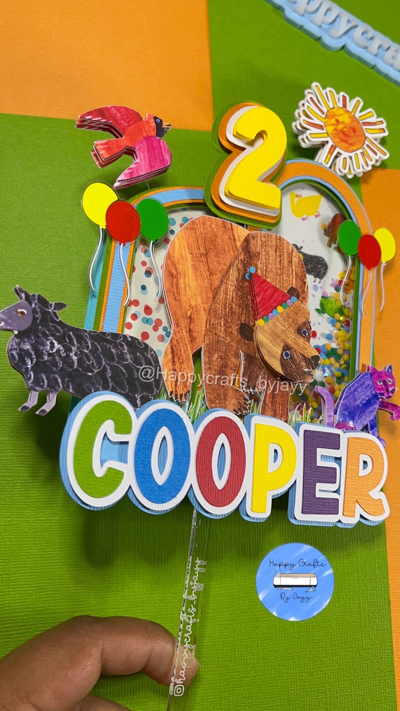 Brown Bear Cake Topper Brown Bear Theme Cake Topper Brown - Etsy