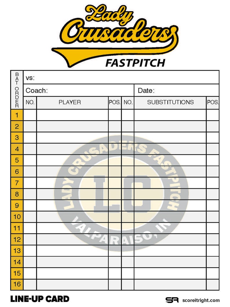Custom Baseball Softball Lineup Cards Personalized Lineup - Etsy