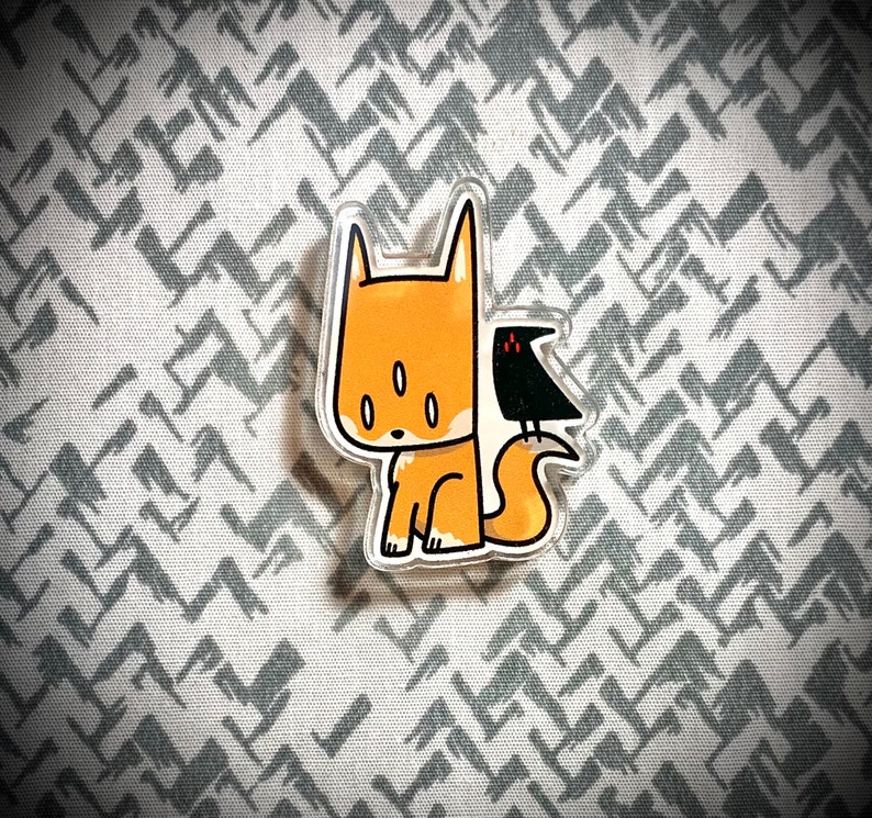 Odd Fox Odd Crow Acrylic Pin - Etsy