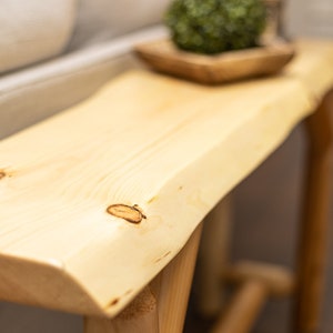 Rustic Log Sofa Table Living Room Console Table Log Leg Table for Couch ...