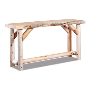 Rustic Log Sofa Table Living Room Console Table Log Leg Table for Couch ...
