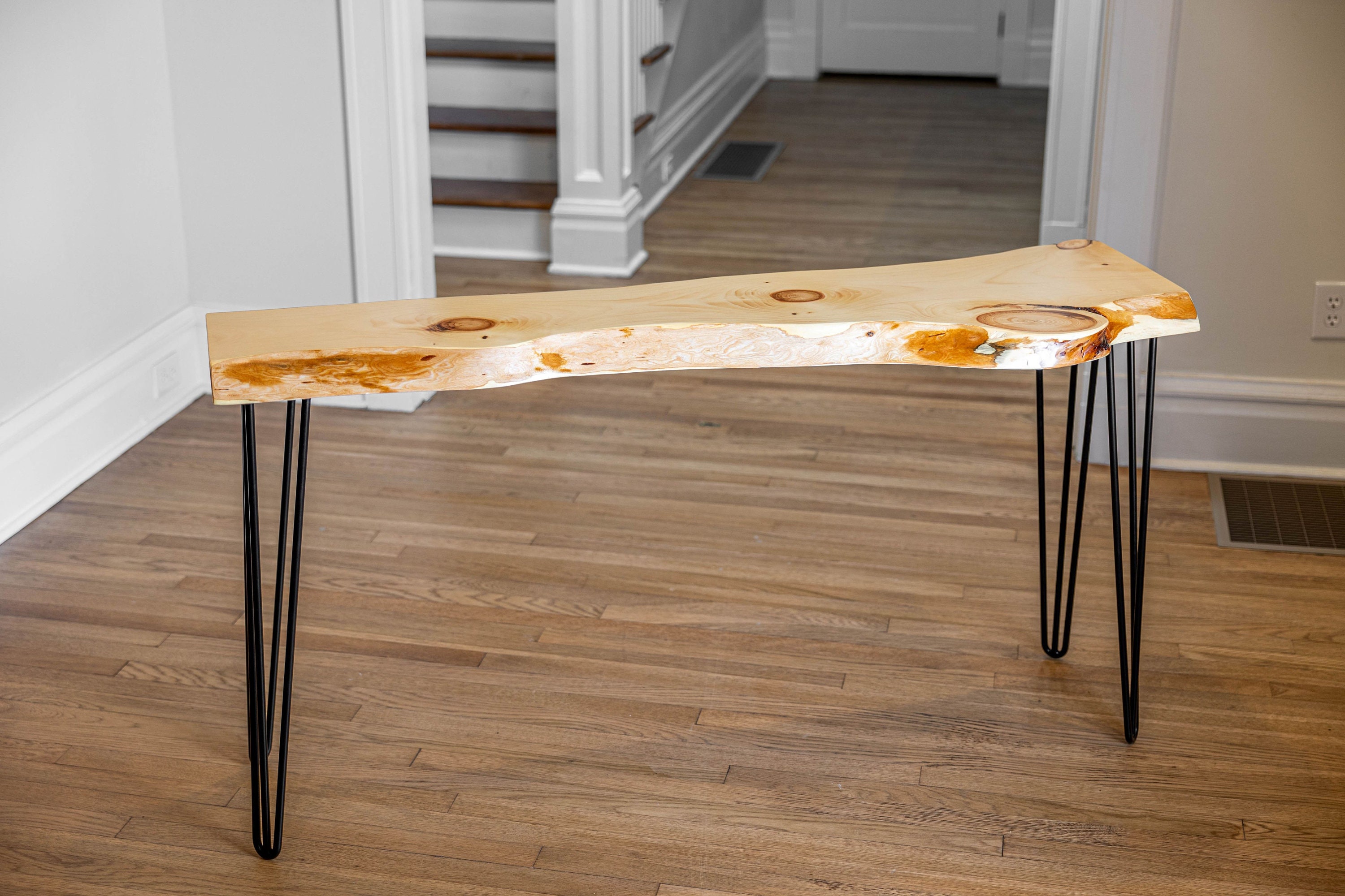 Rustic Sofa Table Entryway Decor With Hairpin Legs Console Live Edge ...
