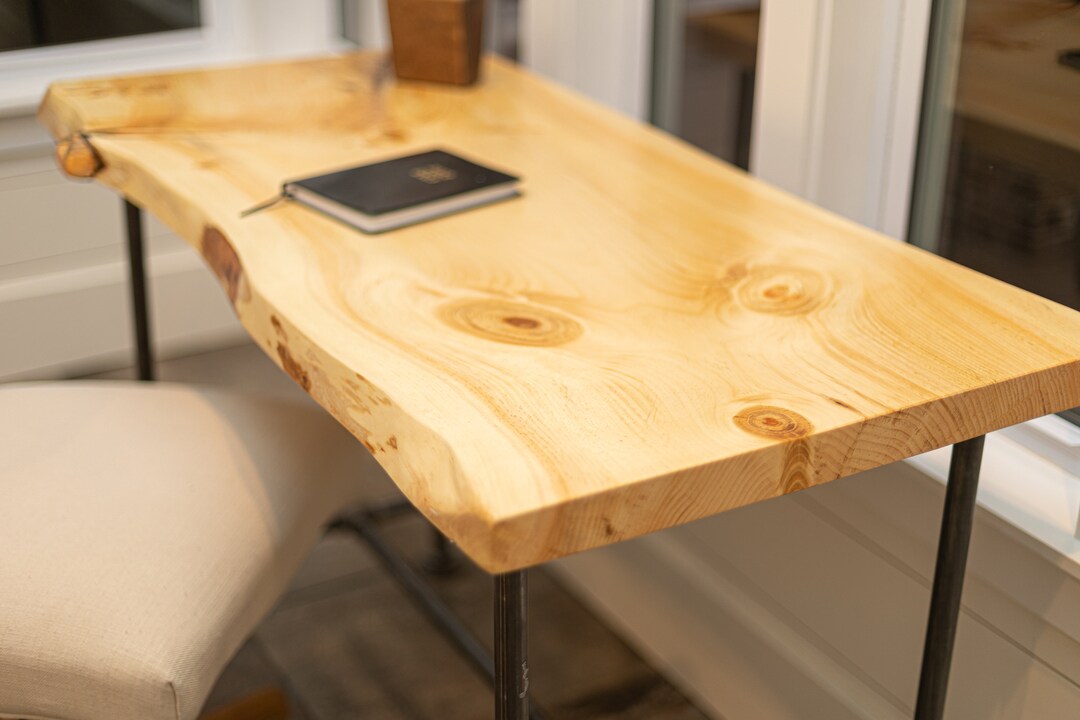 Rustic Live Edge Desk With Steampunk Industrial Pipe Legs - Etsy