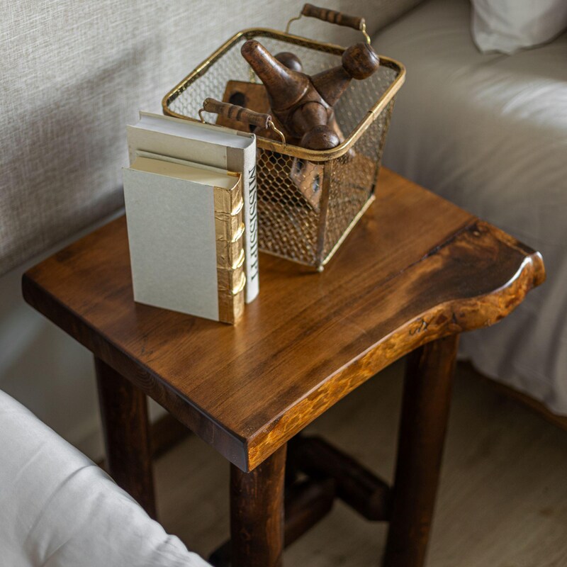 Live Edge End Table - Etsy