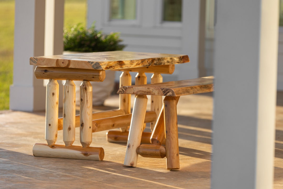 Rustic Live Edge Log TV Stand for Living Room With Media Center ...